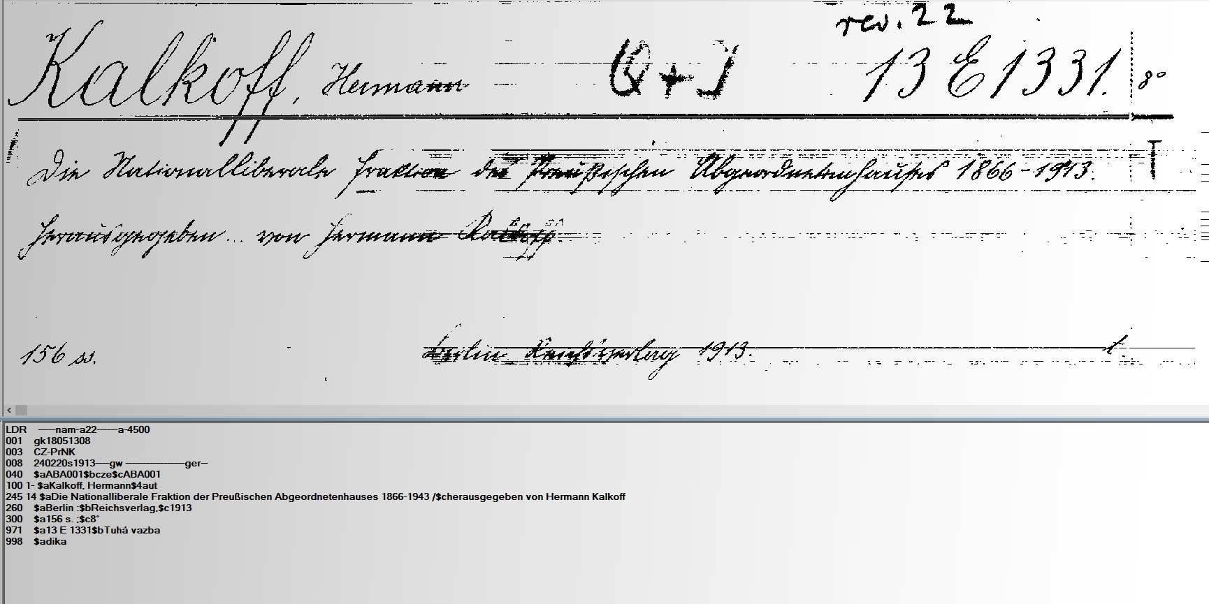 Oddělení retrospektivní konverze - Národní knihovna České republiky